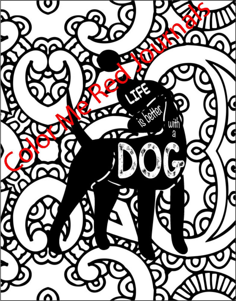 Dog Theme Coloring Pages 30 Dog Silhouette and Dog Inspired - Etsy