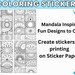 Printable Coloring Stickers -mandala Inspired Fun Designs to Color ...