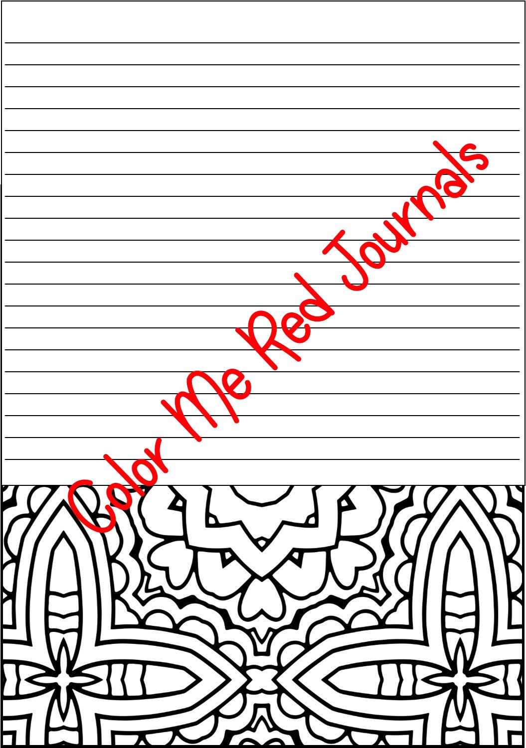 Coloring Journal: Lined Journal Pages With Coloring Images for Stress ...