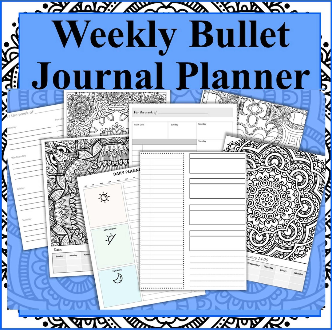 Weekly Planner Coloring and Journaling Binder: Weekly Goal Setting ...