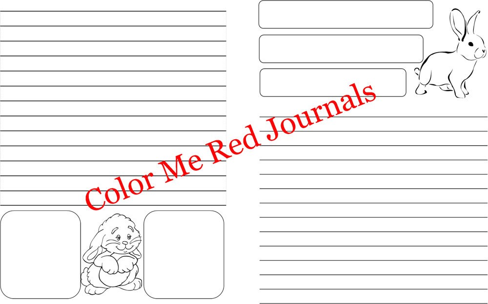 Bunny Rabbit Lined Journal Pages Rabbit Theme for Note - Etsy
