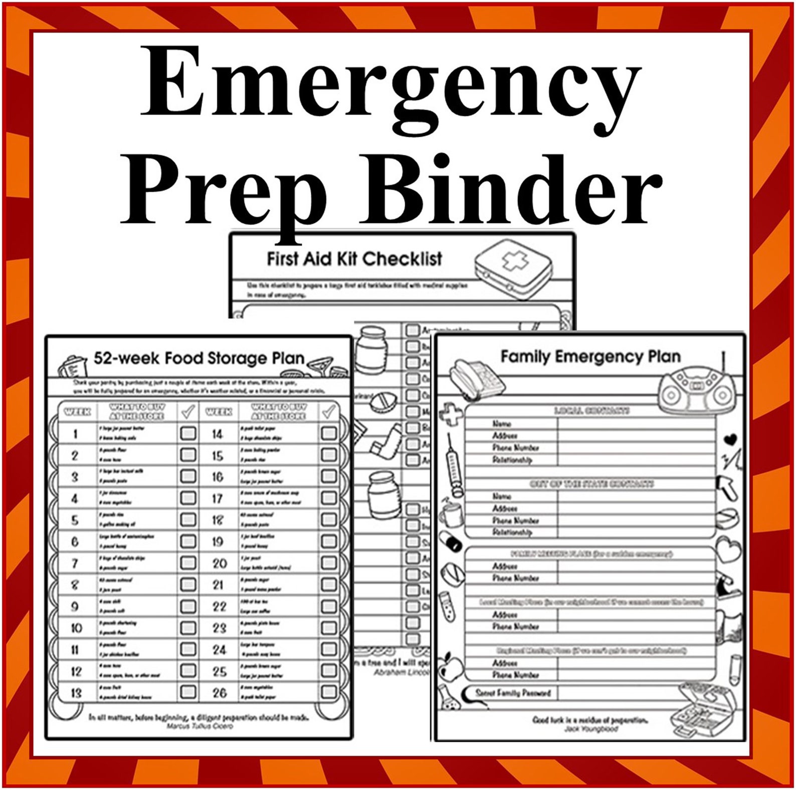 Emergency Preparedness Binder: Family Emergency Plan Printables ...