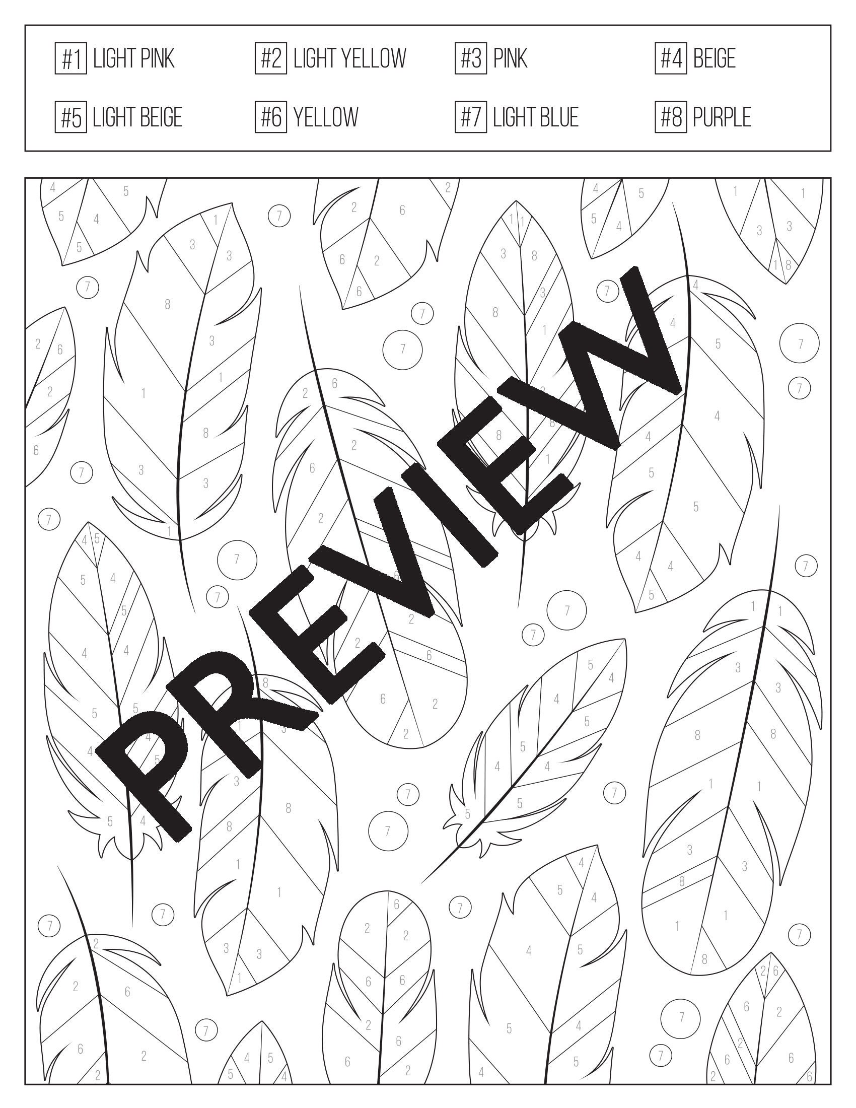 Color by Number Coloring Pages- Anti Stress Fun Coloring Activity With ...