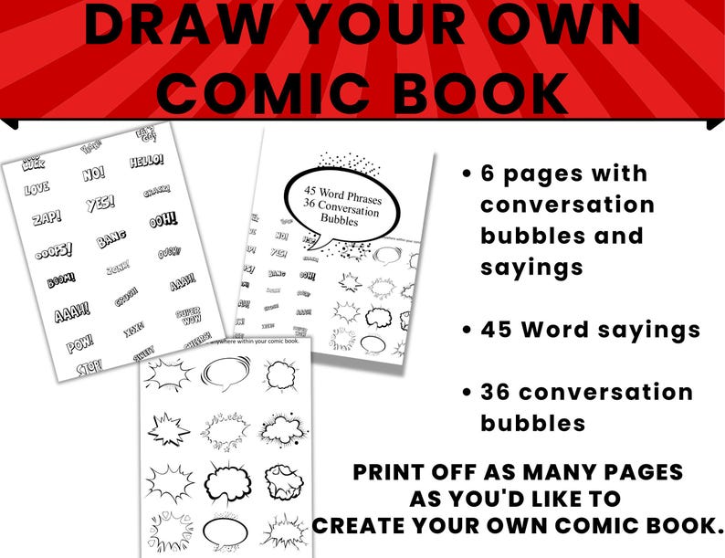 Draw Your Own Comic Book – Blank Comic Strip Layouts With Cut-and-paste ...