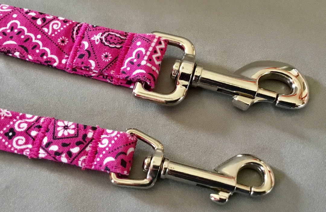 Bayou Angel Dark Pink Paisley Bandana Dog Leash Handmade - Etsy