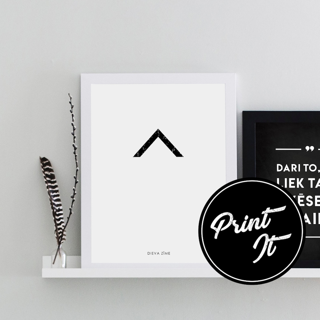 DIEVA ZĪME Ancient Latvian Pagan Symbol Matte Wall Art Poster Print ...