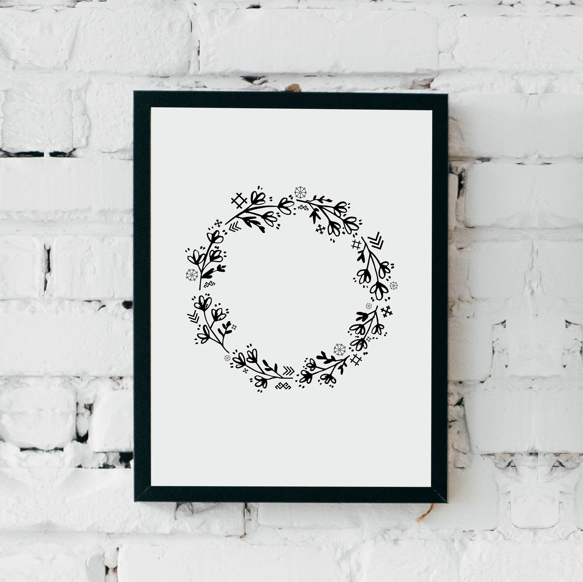 Latvian Baltics Pagan Symbol Wreath Ethnographic Symbols Matte Black ...