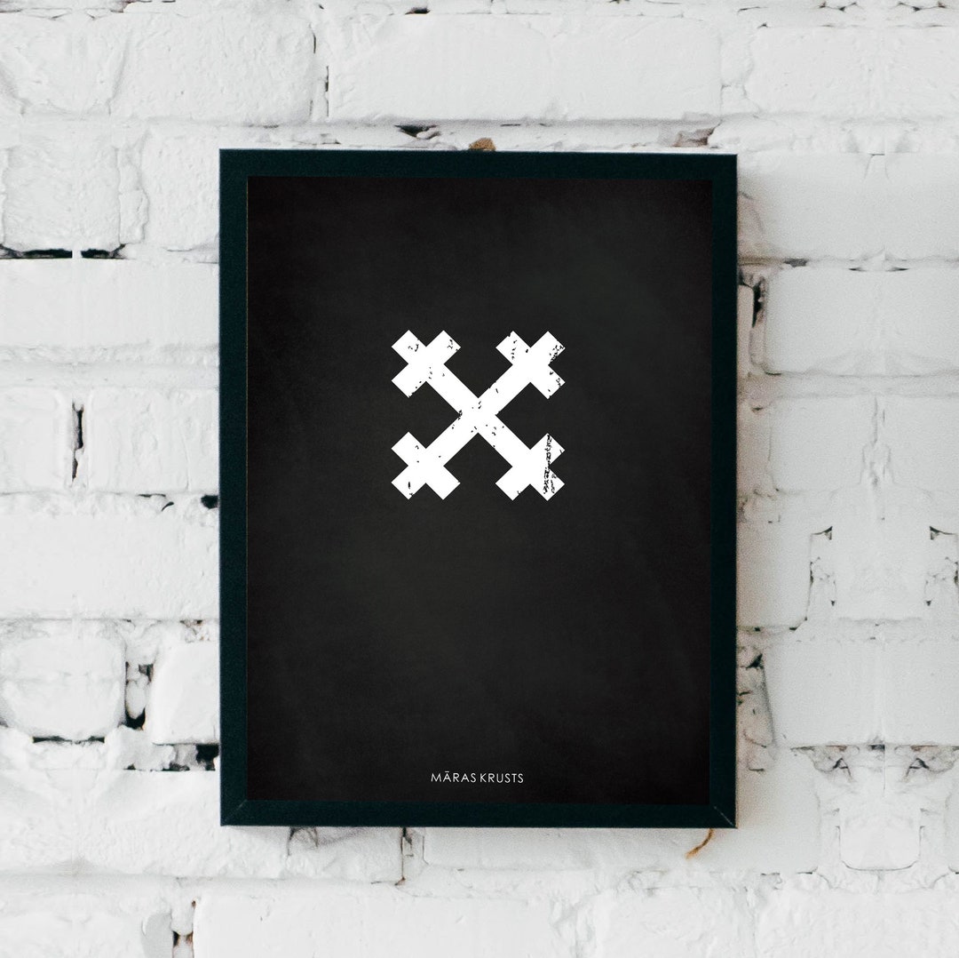 MĀRAS KRUSTS Latvian Ethnographic Symbols Matte Chalkboard - Etsy