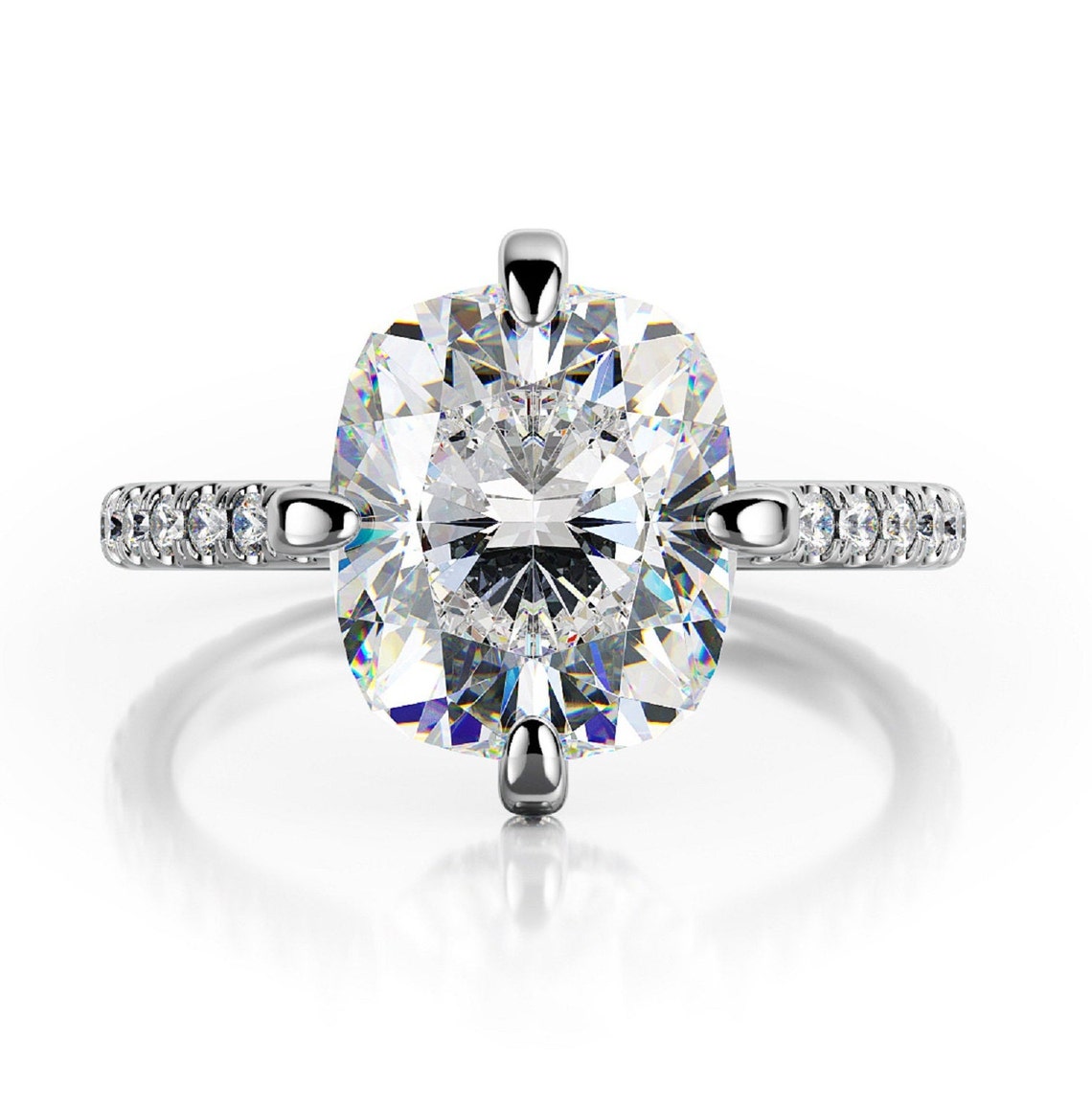 1.3 Carat Elongated Cushion Shape Natural Diamond Engagement - Etsy