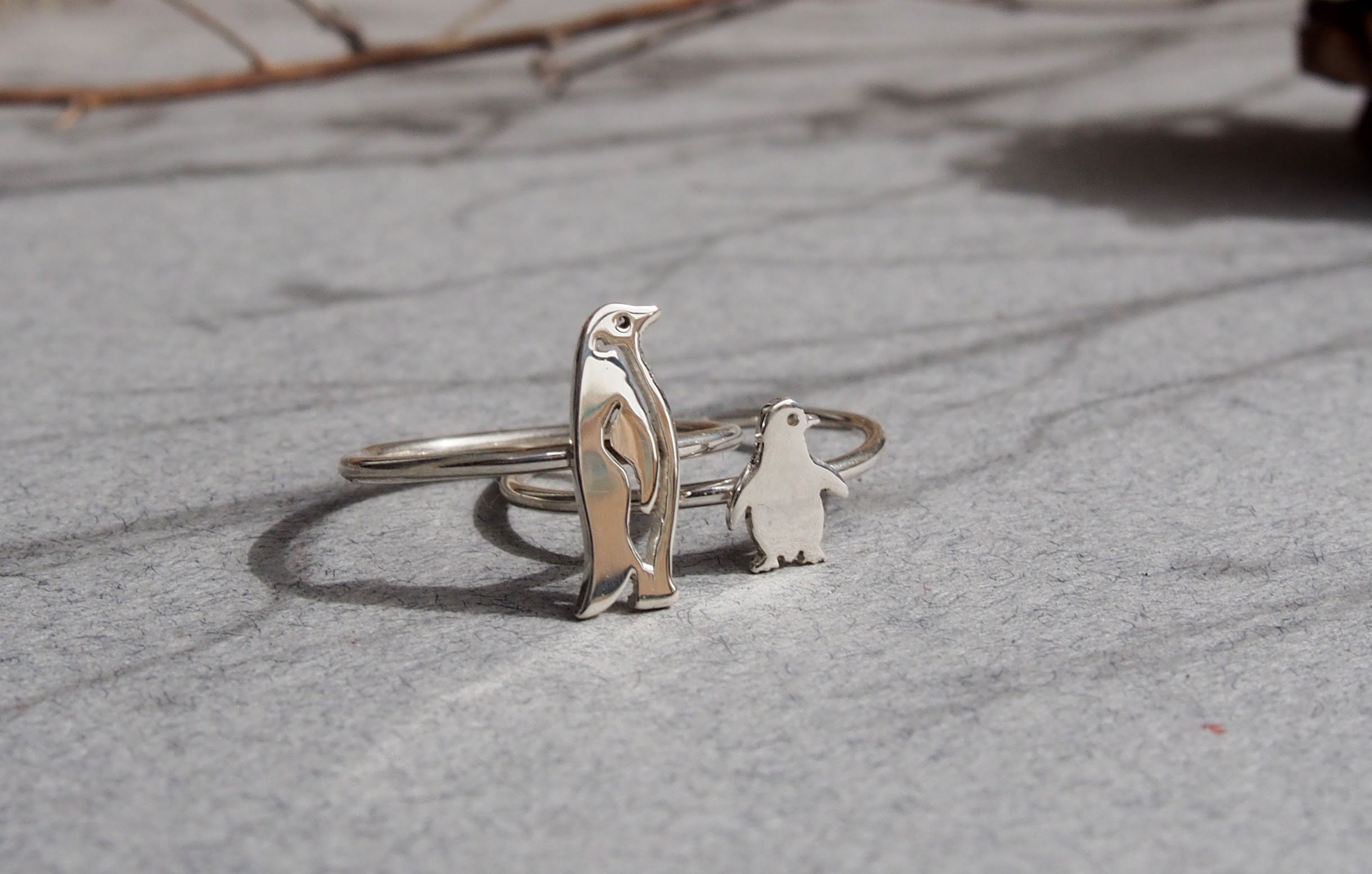 Penguin.Sterling silver ring.Mother gift.Mother and baby.Wife | Etsy