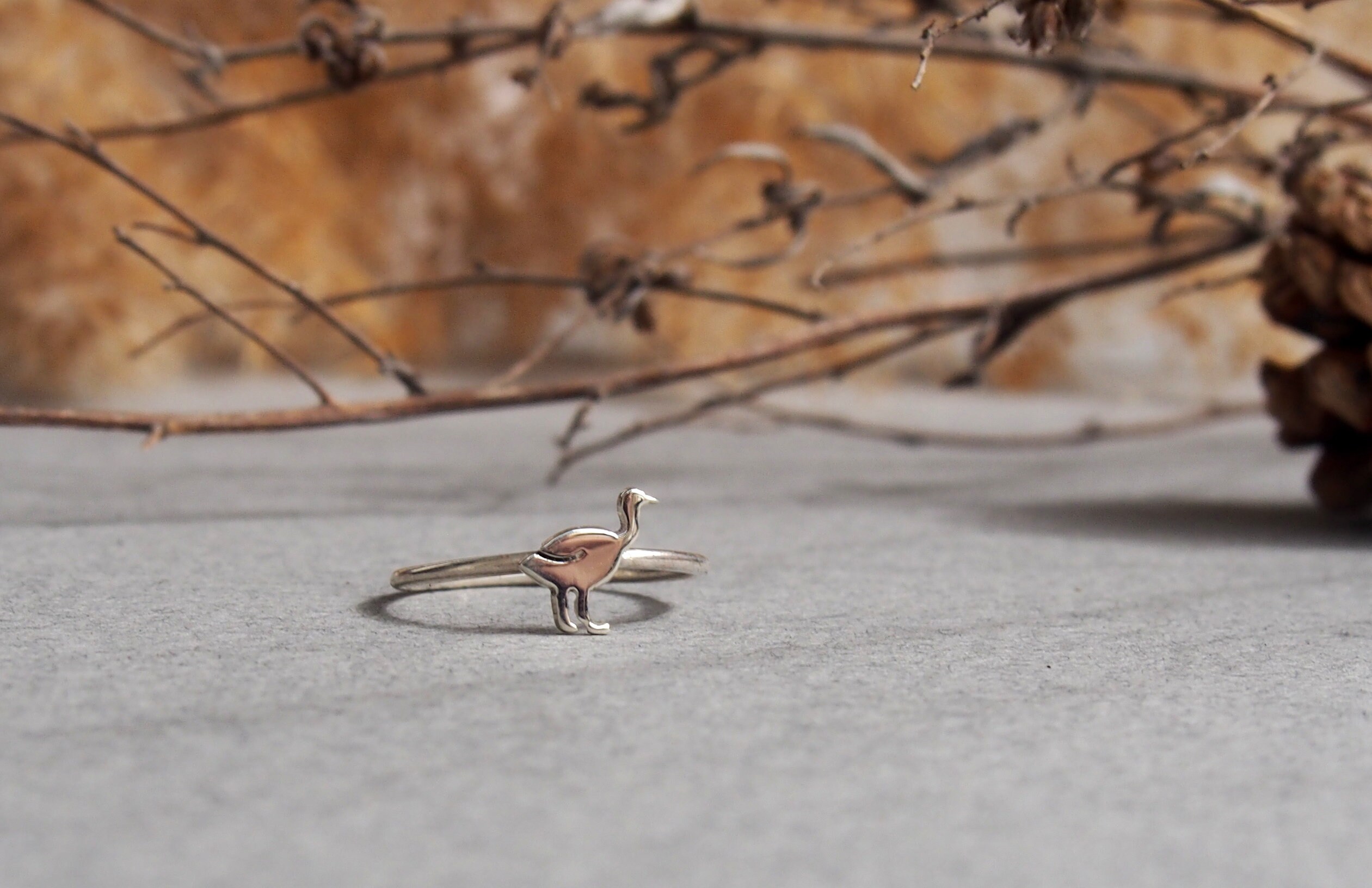 Ostrich.Stering silver ring.Mother and baby.Pregnancy | Etsy