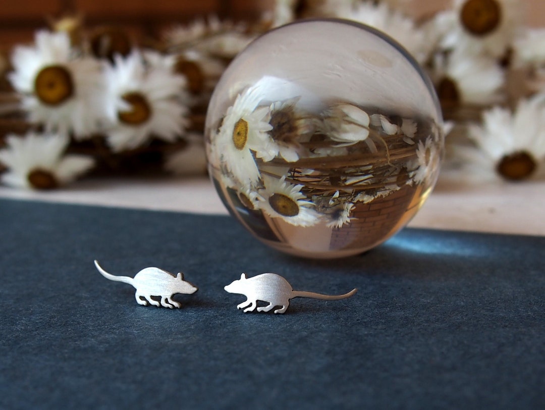 Rat Earrings.sterling Silver Stud.year of the Rat.zodiac Jewelry.rat ...