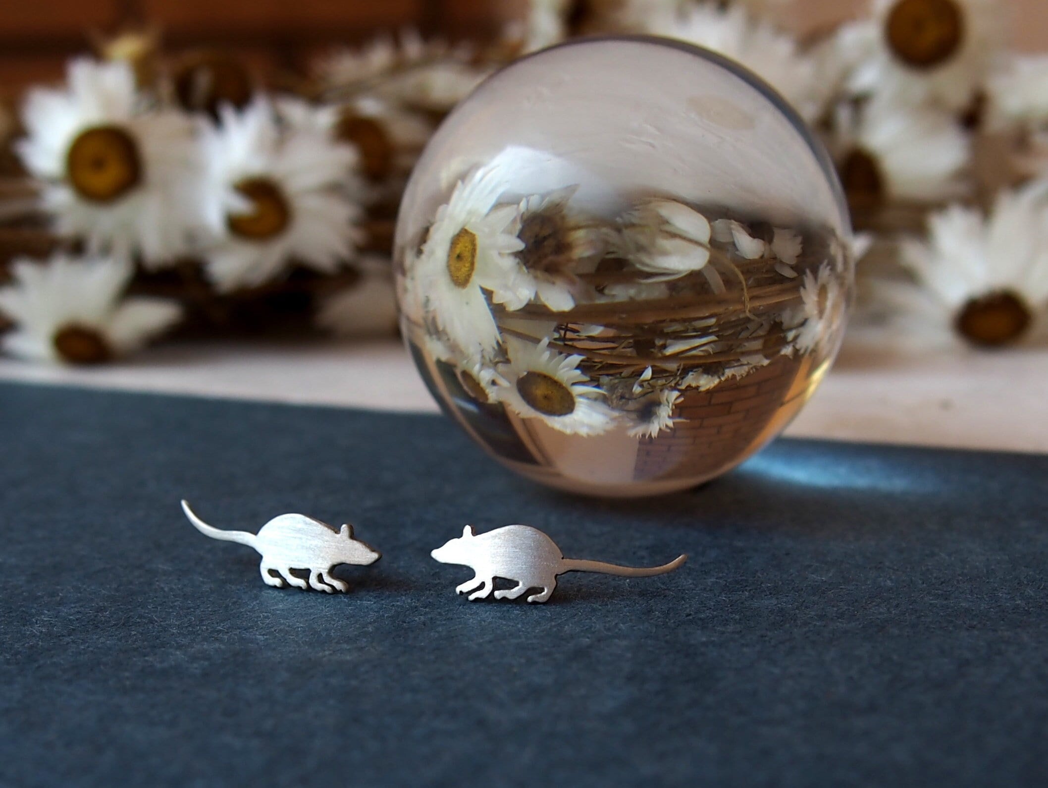 Rat earrings.Sterling silver stud.Year of the rat.Zodiac | Etsy