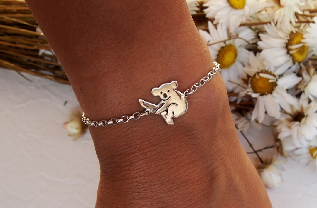 Koala Bracelet. Koala Anklet. Sterling Silver. Cute Gift. Best Gift for ...
