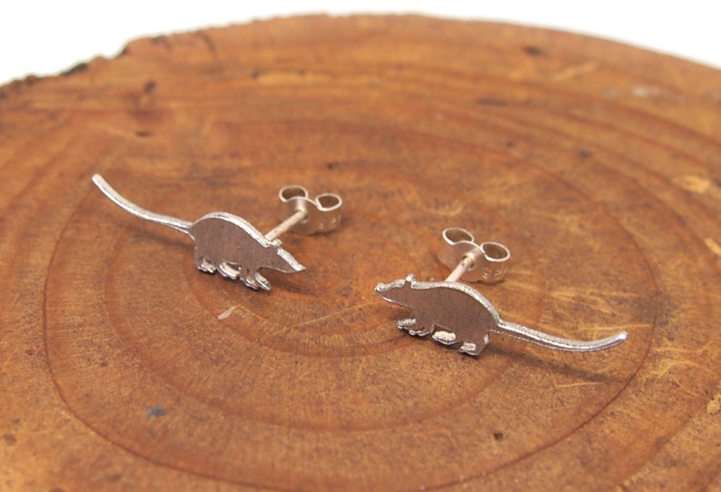 Rat earrings.Sterling silver stud.Year of the rat.Zodiac | Etsy