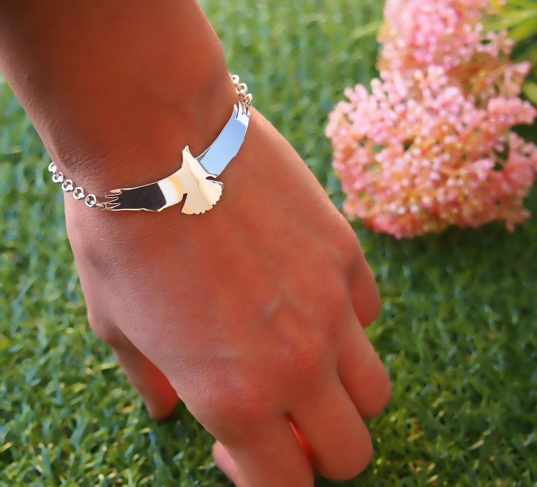 Eagle Bracelet.silver Eagle. Eagle Anklet. Hawk. Falcon. Bird Bracelet ...
