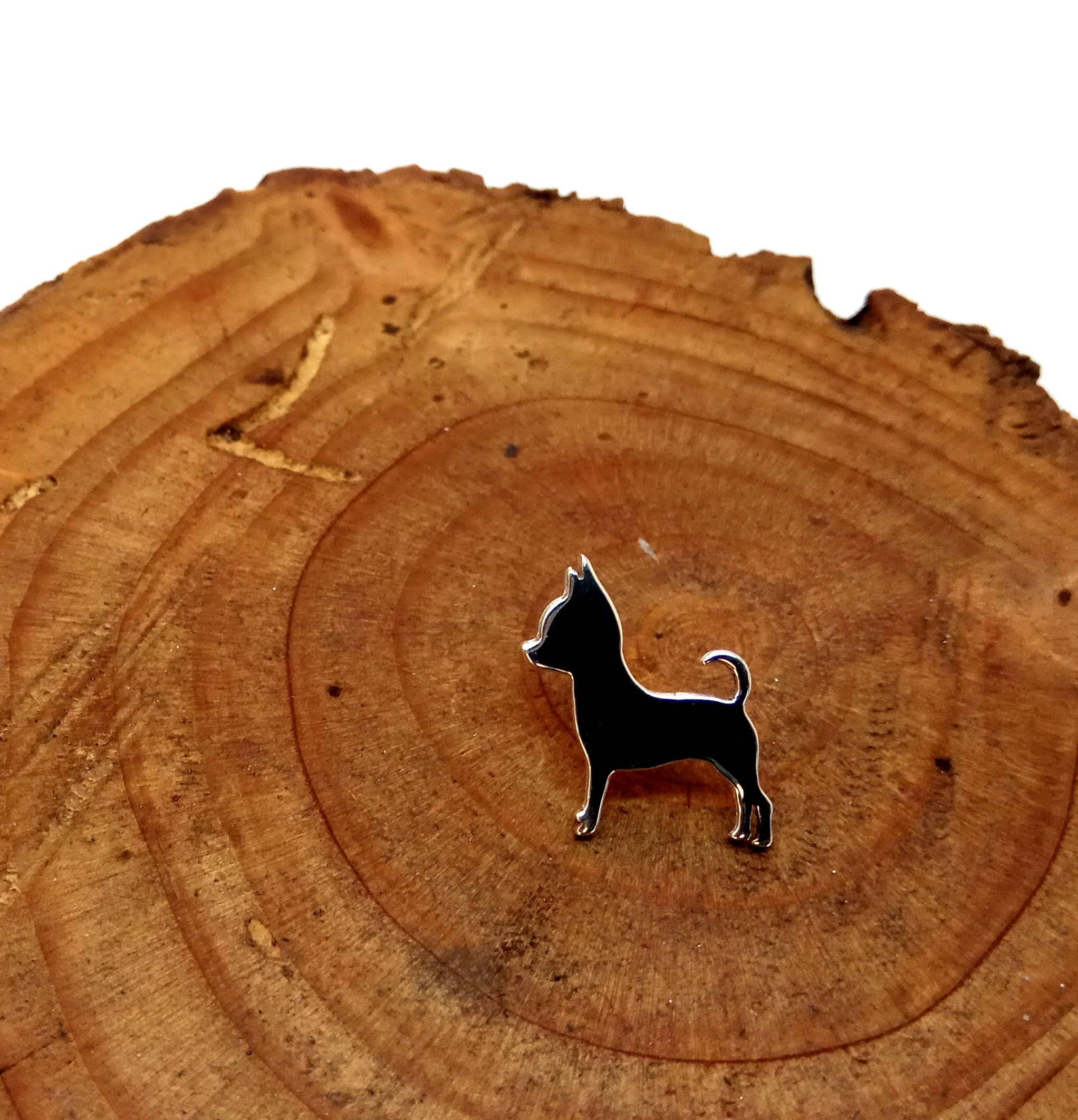 Dog lapel pin.Chihuhua.Sterling silver dog.Pet jewelry.Puppy | Etsy