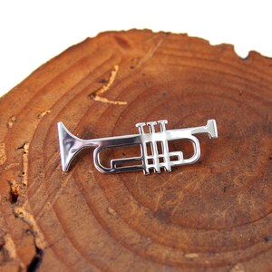 Trumpet Pin.sterling Silver Pin.trumpet.trumpet Brooch.lapel Pin ...