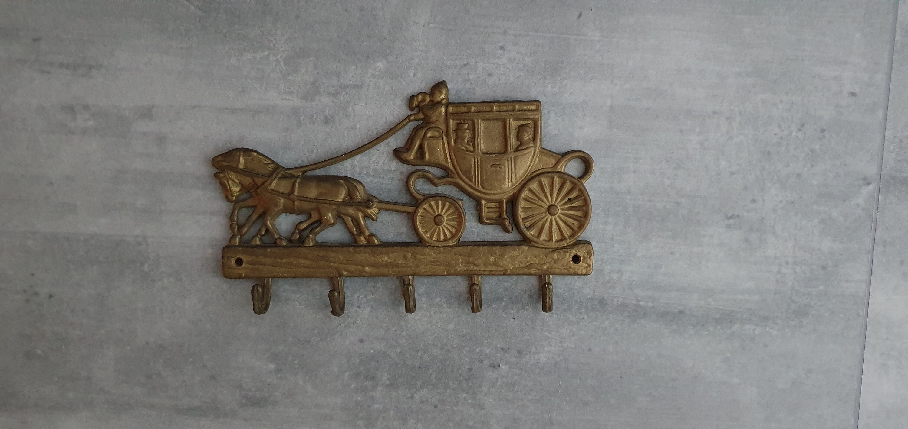 Brass Key Rack With 5 Hooks ACA7Q021E - Etsy