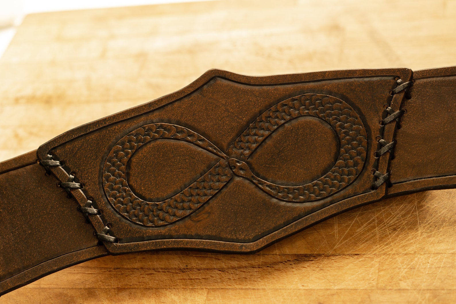 Ouroboros Leather Belt Corset Style Belt Waist Cincher - Etsy