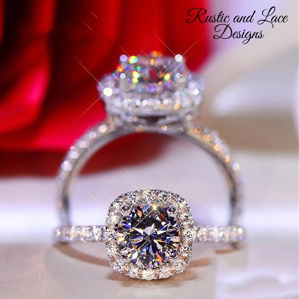 Real Moissanite Ring - Etsy