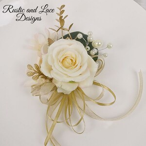 Ivory Corsage Cream Corsage for Wrist or Dress Brooch With - Etsy