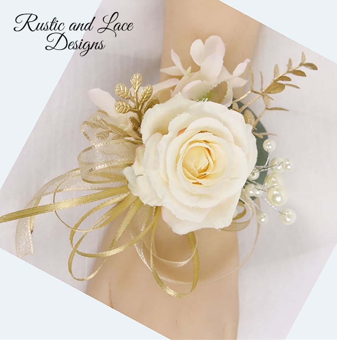 Ivory Corsage Cream Corsage for Wrist or Dress Brooch With - Etsy
