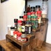 Solid Pine Wood Tiered Spice Rack Display Stand for Countertop. - Etsy
