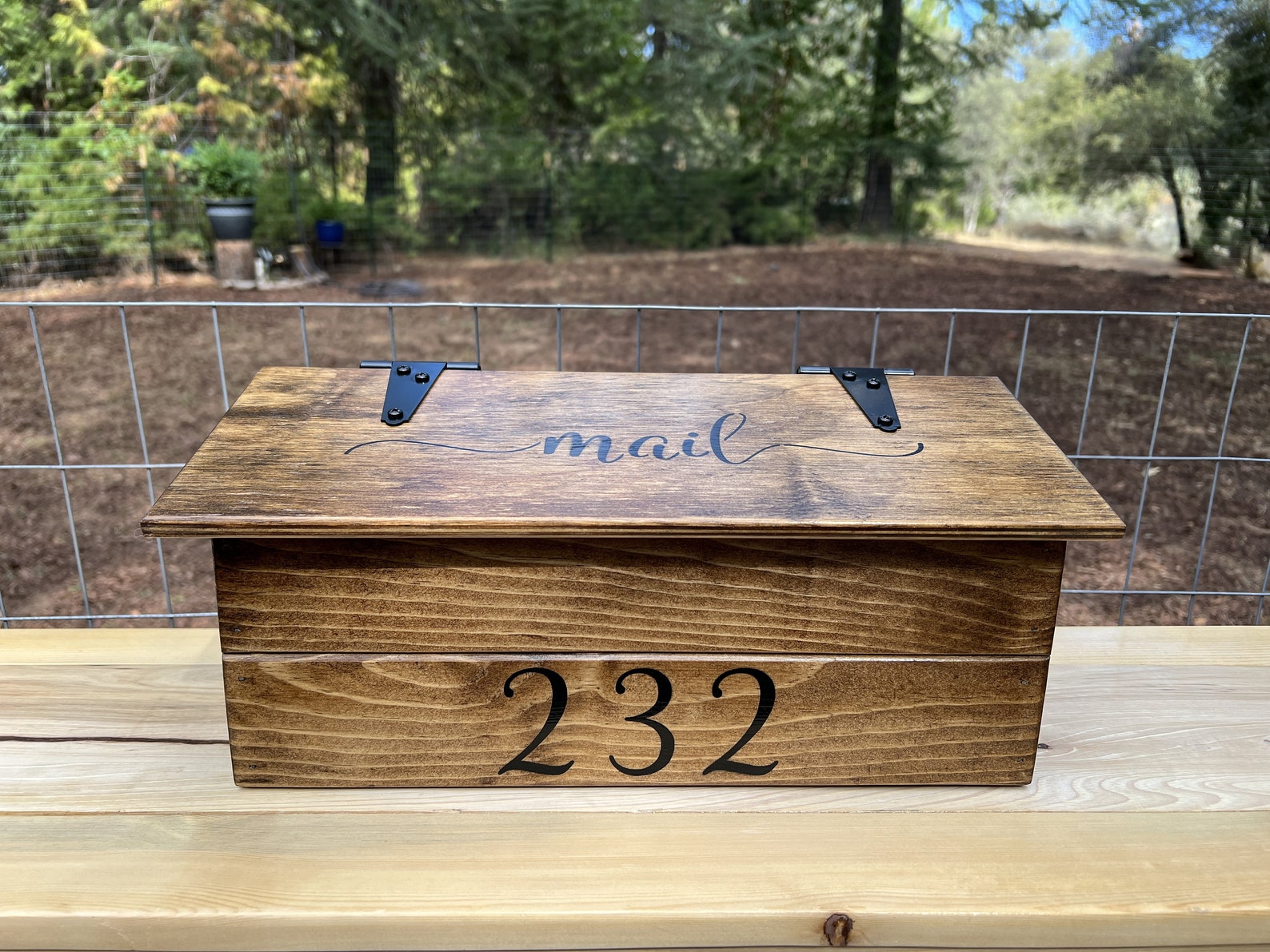 CUSTOM NUMBER Wooden Mailbox Farmhouse Rustic Wood Mailbox - Etsy
