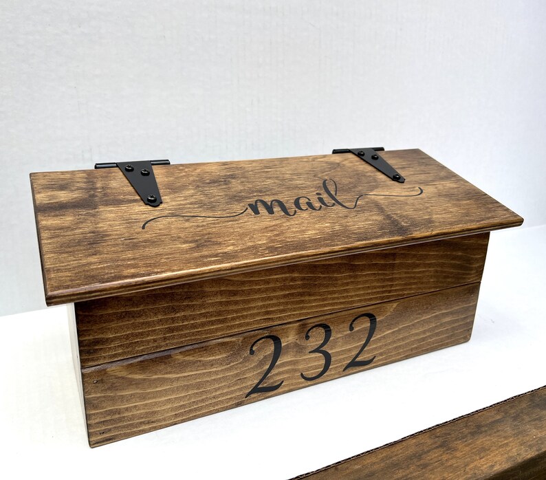 CUSTOM NUMBER Wooden Mailbox Farmhouse Rustic Wood Mailbox - Etsy
