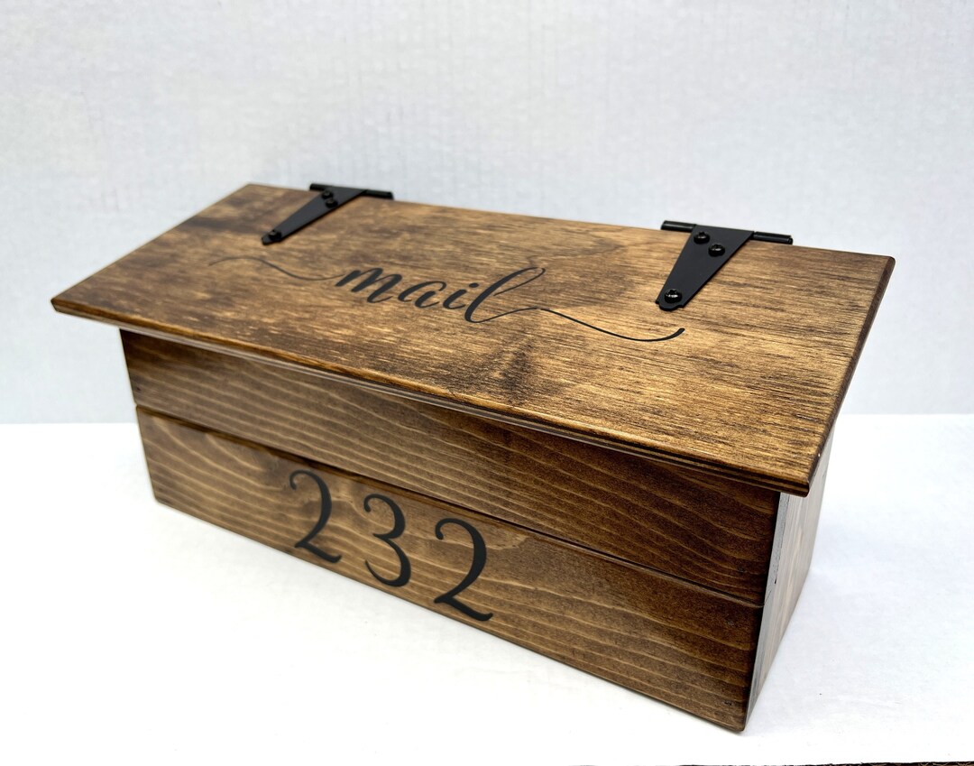 CUSTOM NUMBER Wooden Mailbox Farmhouse Rustic Wood Mailbox - Etsy