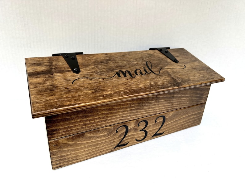 CUSTOM NUMBER Wooden Mailbox Farmhouse Rustic Wood Mailbox - Etsy