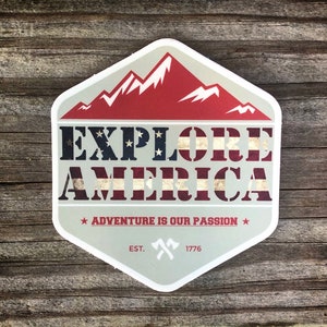 Explore America Mountains Sticker - Etsy