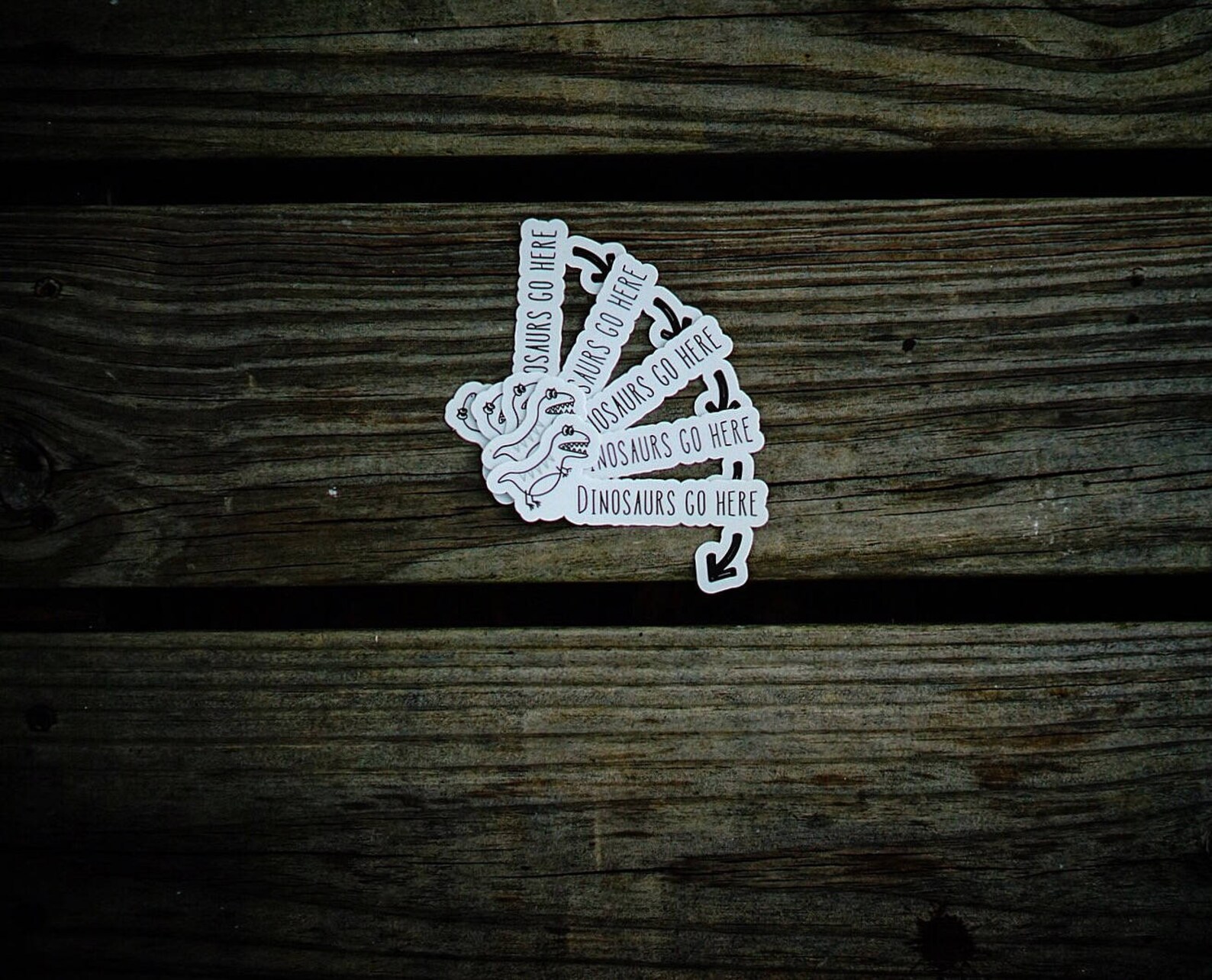 Dinosaurs Go Here sticker | Etsy