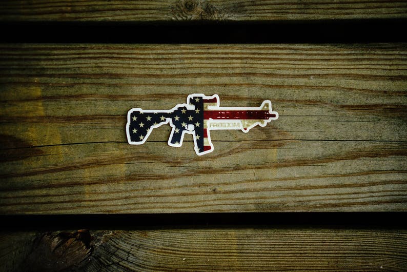 Battle Worn Freedom Rifle Sticker | Etsy