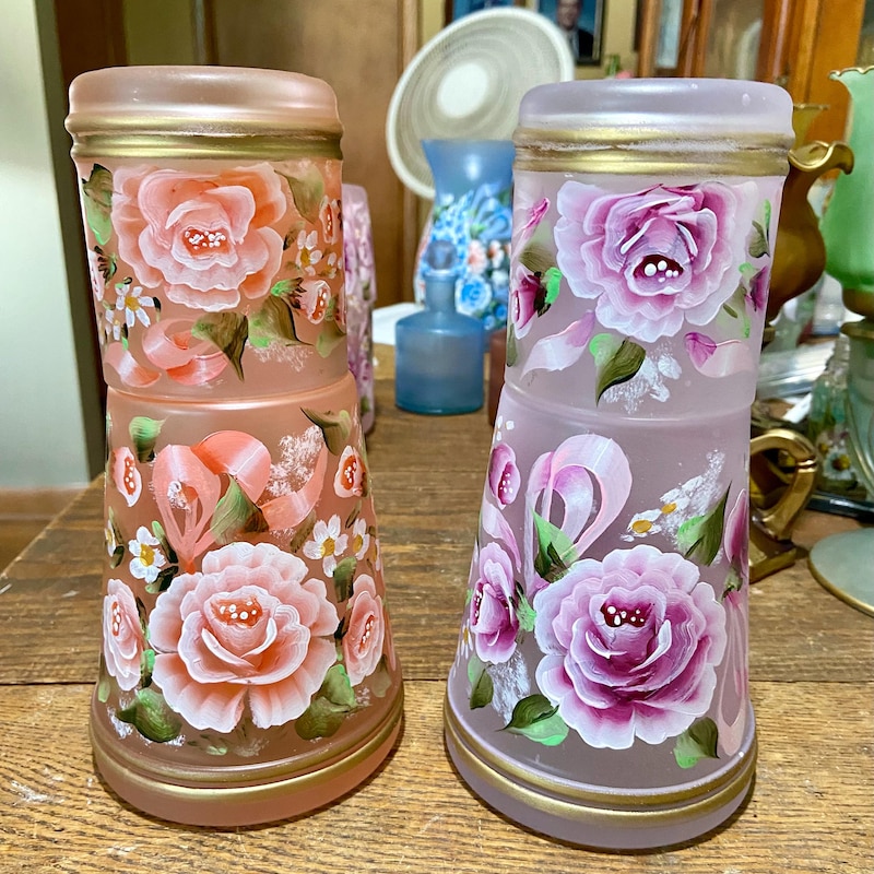 Painted Glass Carafes - Etsy