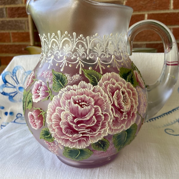 Pink Rose Pitcher - Etsy