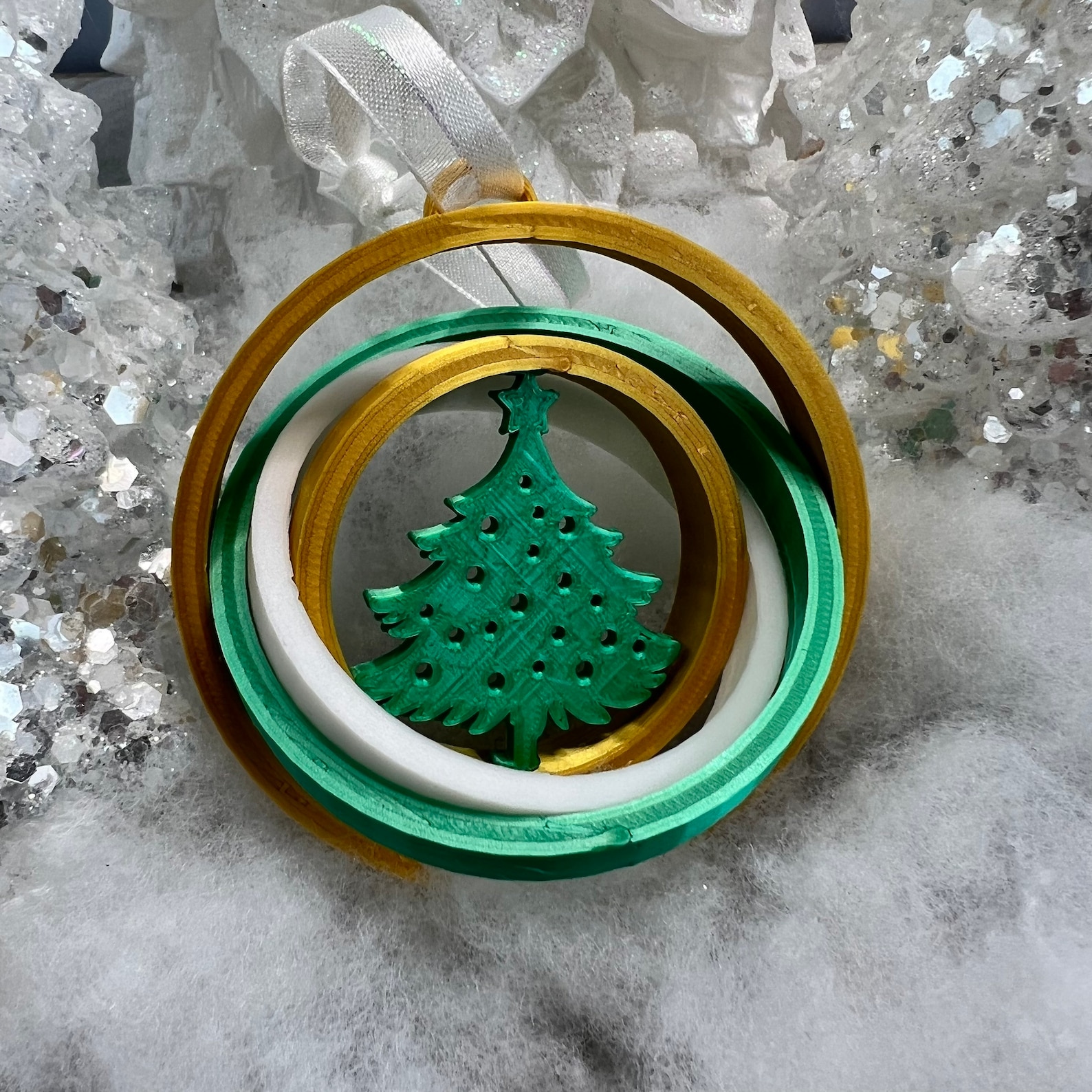 Unique 3D Printed Gyroscopic Christmas Ornament Handcrafted Holiday ...