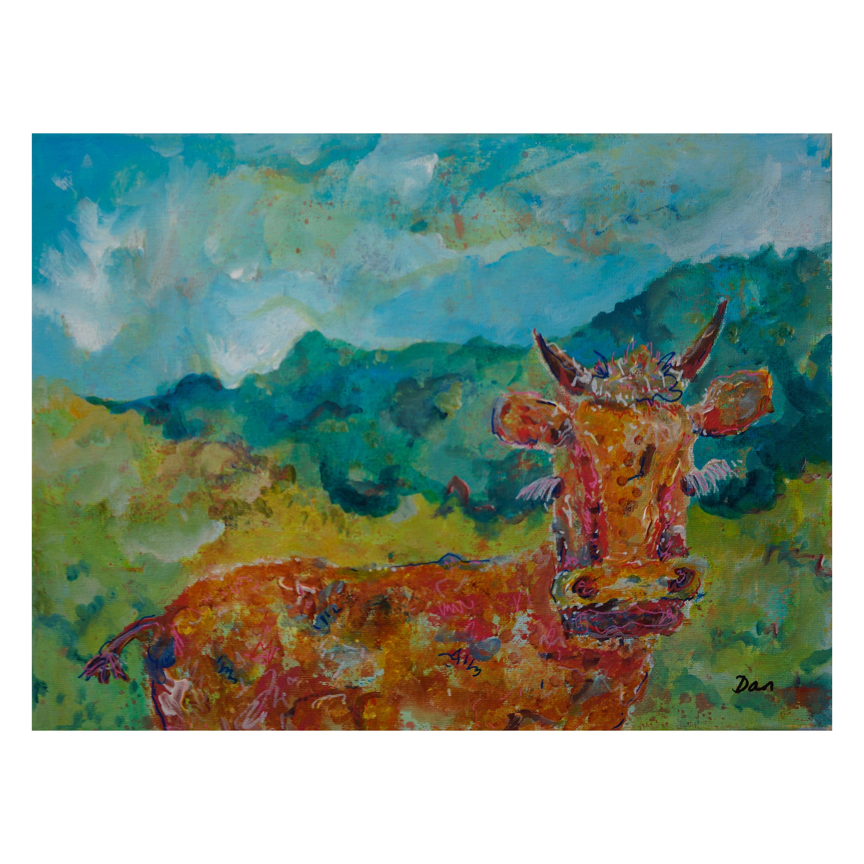 Cow Painting Milly Moo 40 by 30 Cms Acrylic on Canvas - Etsy