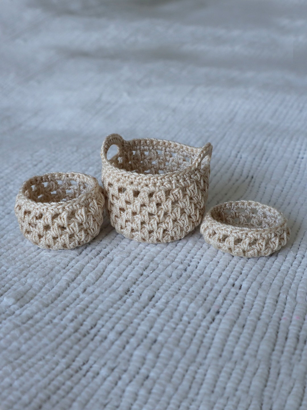 Crochet Miniature Baskets, Dollhouse Miniature 1:12 Scale - Etsy