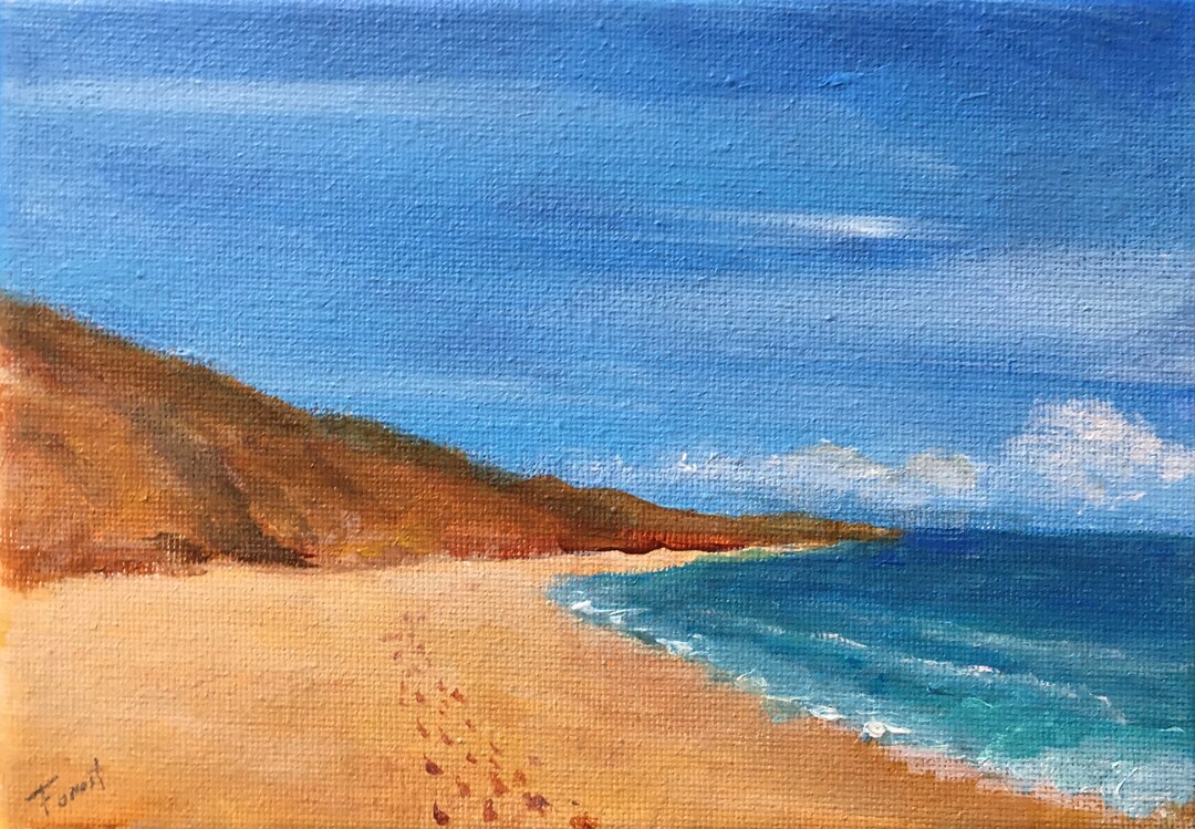 Chilmark Martha's Vineyard Ocean Beach & Cliffs Sea View Original ...