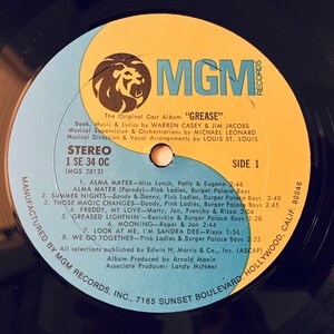 Grease - the Original Cast Album - Double Vinyl LP - Mgm Records 1 Se ...