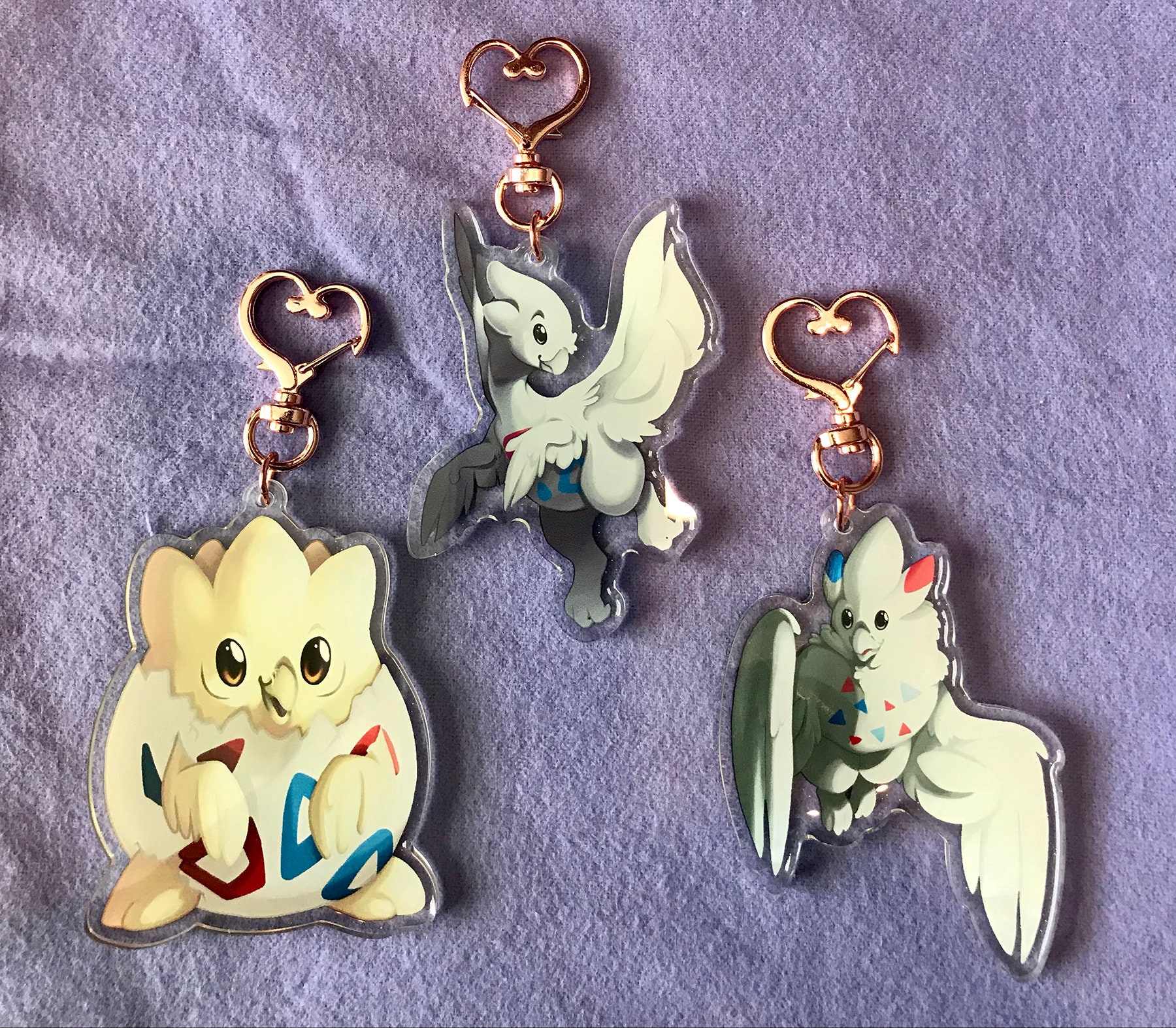 3-inch Double Sided Togepi Evolution Line Keychains - Etsy