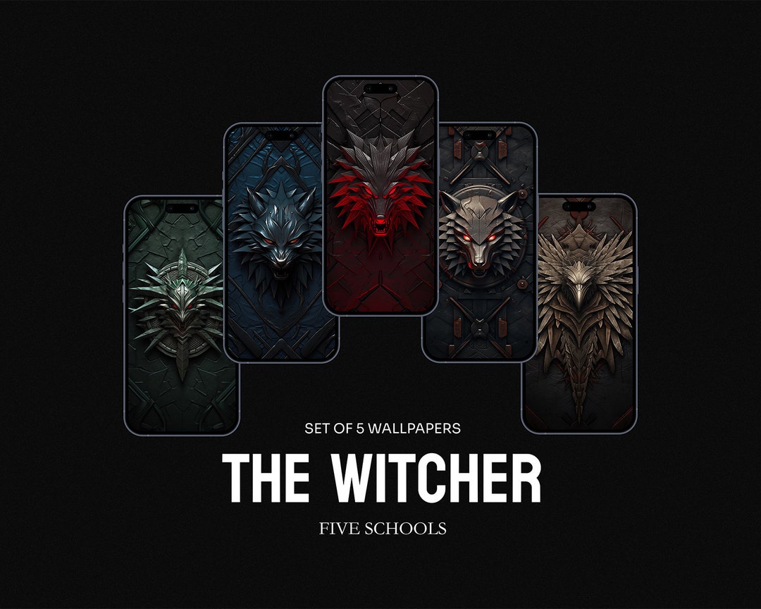 Phone Wallpaper the Witcher: Five Schools Collection — Wolf, Cat, Bear ...