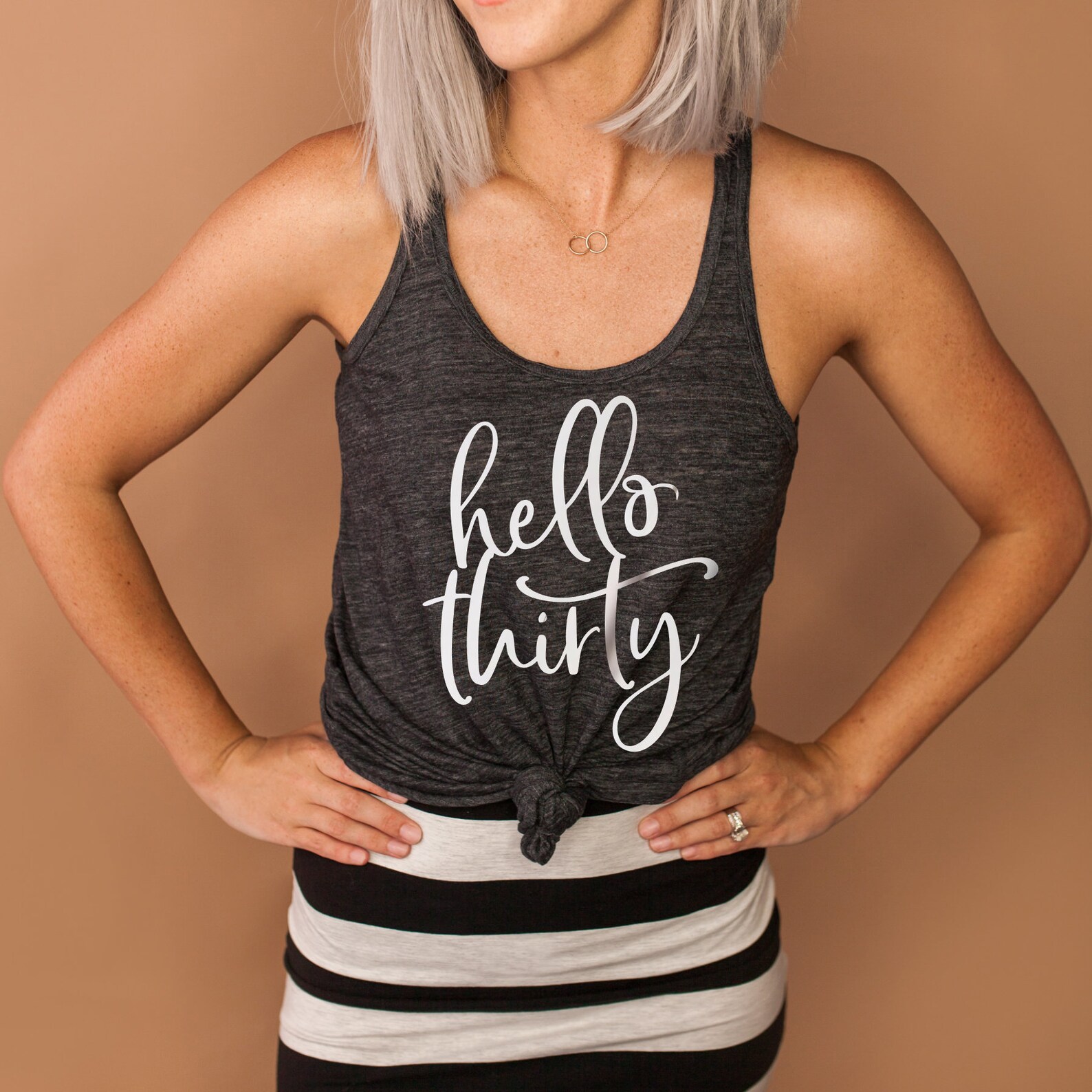 30th Birthday Tank hello thirty Women's Flowy | Etsy