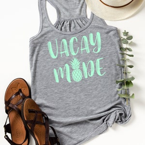 Summer Vacation Tank - Vacay Mode - Women's Flowy Racerback Tank Top ...