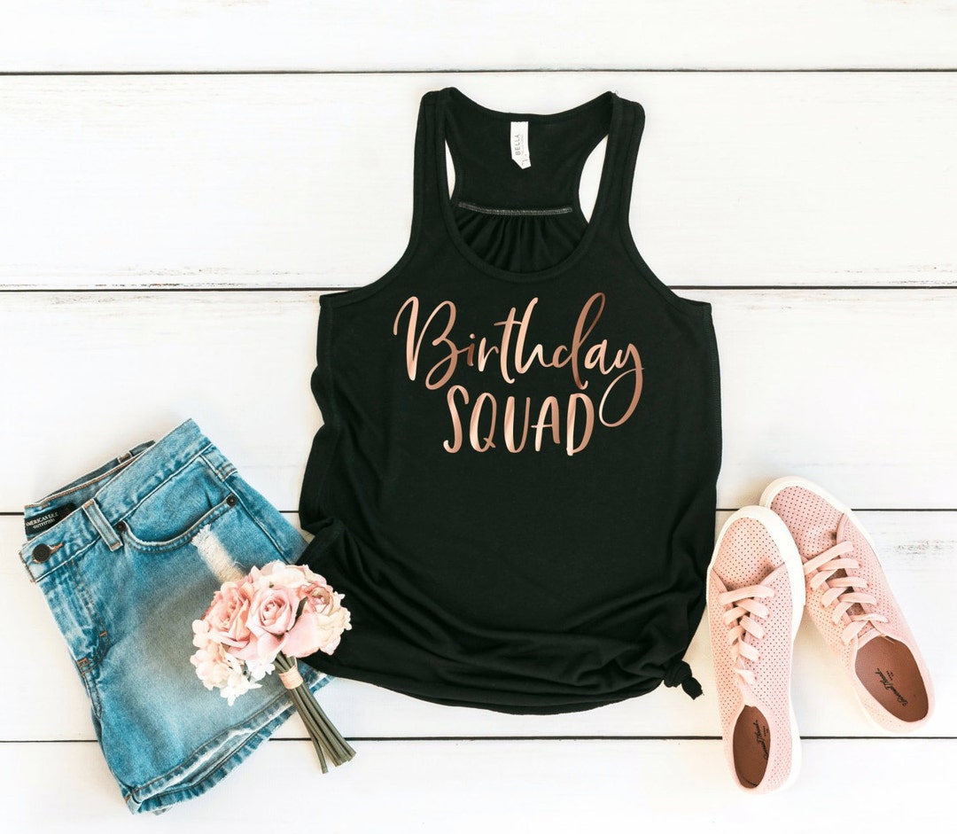 Birthday Tank - Birthday Squad Tank - Women's Flowy Racerback Tank Top ...