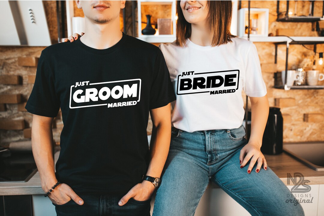 Wedding Wars Shirts - Just Bride / Groom Married - Couples Unisex Crew ...