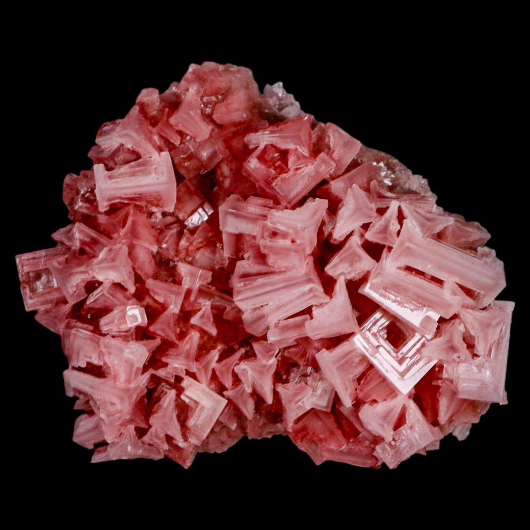 4.5" Quality Deep Pink Halite Salt Crystals Cluster Mineral Trona ...