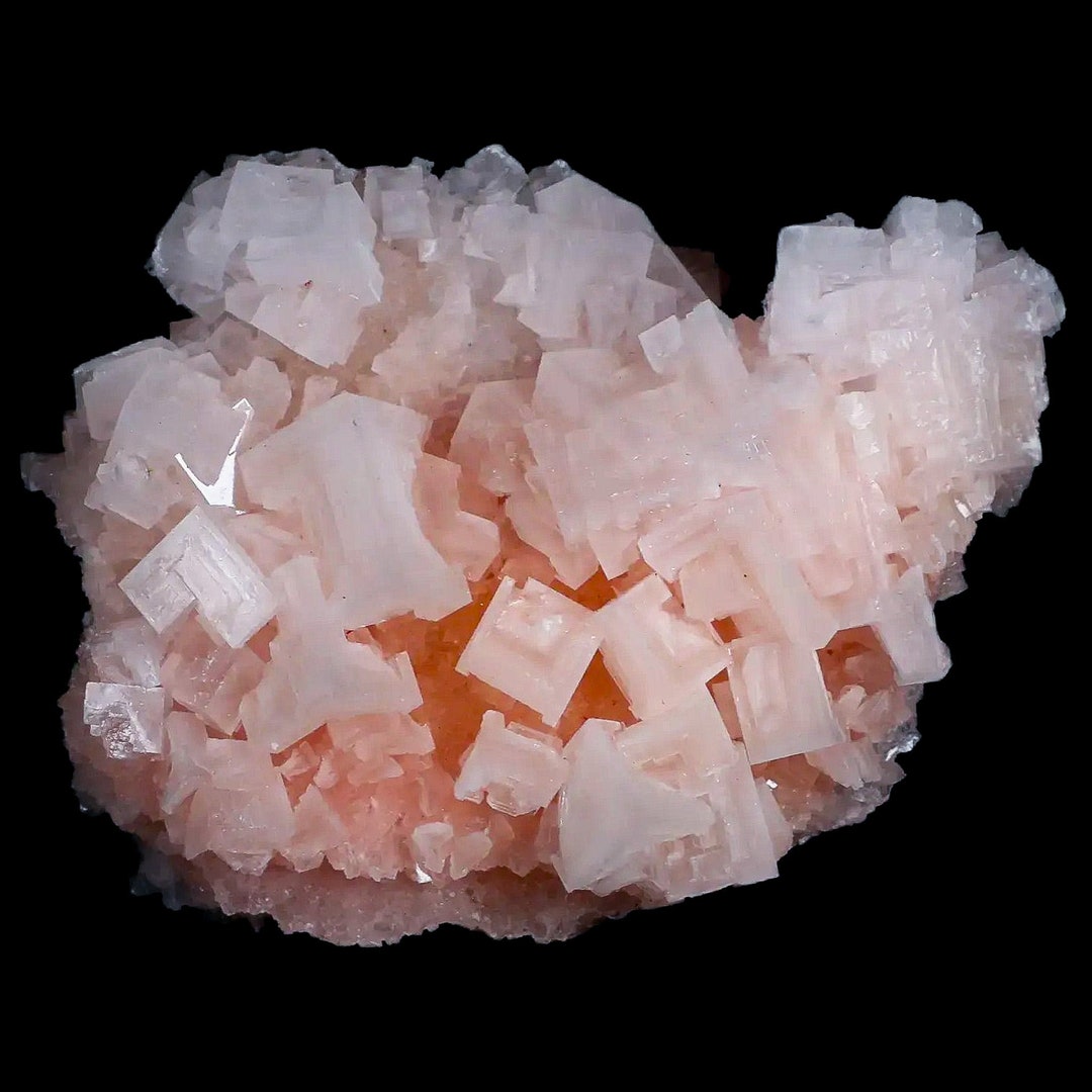 4.7" Quality Pink Halite Salt Crystals Cluster Mineral Trona ...